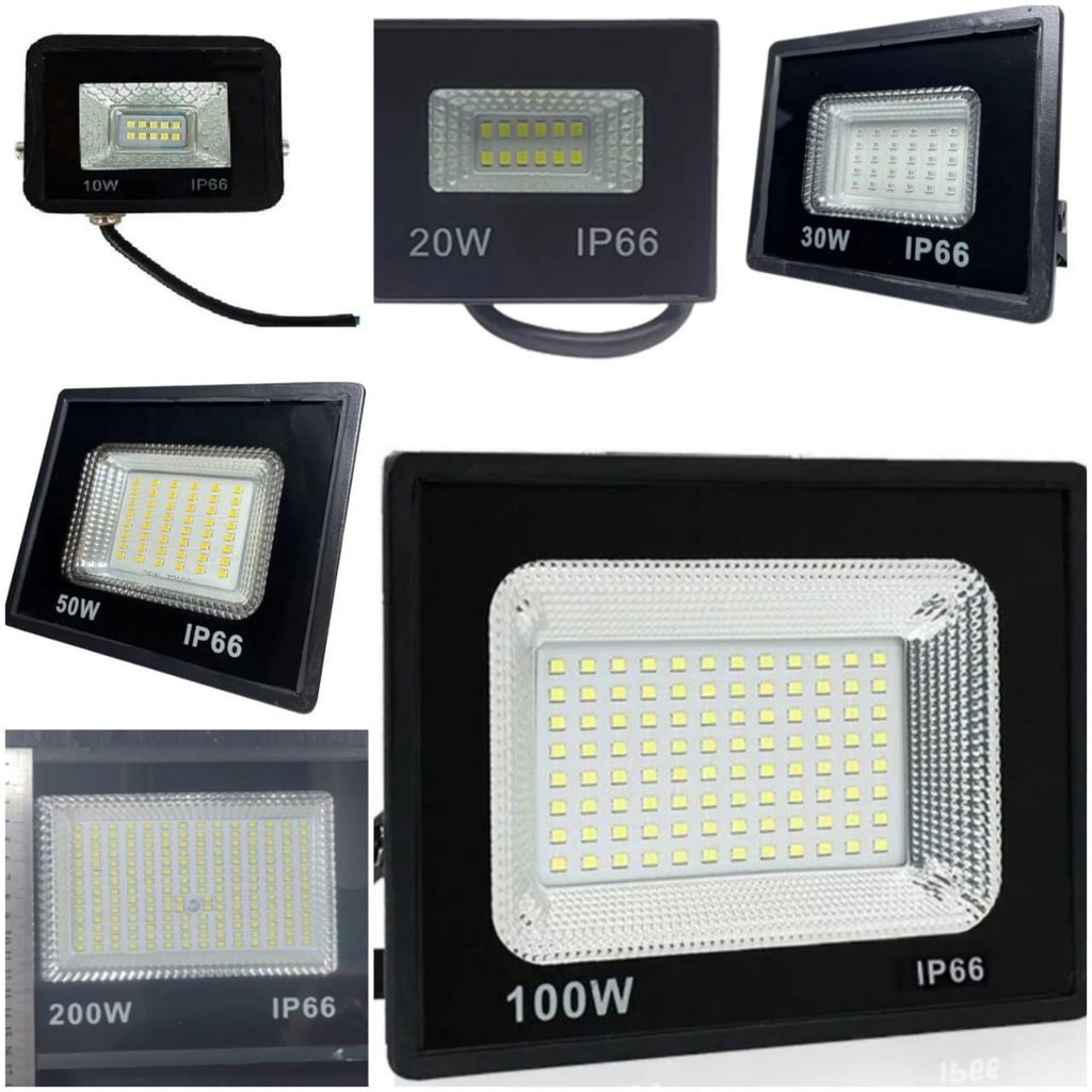 Refletor Led 10W/20W/30W/50W/100W Holofote Bivolt Prova Dágua IP66 Luz Branco QUENTE 3500K ...