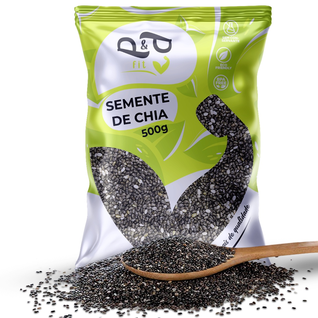 Semente de Chia 500g 100% Natural Sem Glúten e Vegano - P&P | Shopee Brasil
