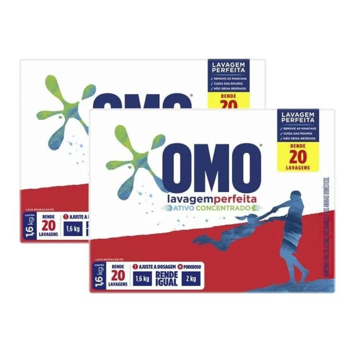Sabão em Pó Omo Lavagem Perfeita kit 2 Caixas 400g | Shopee Brasil