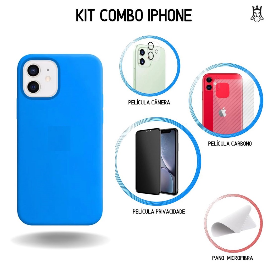 Kit iPhone 11 Capa Case / Película Privacidade / Câmera / Carbono e ...