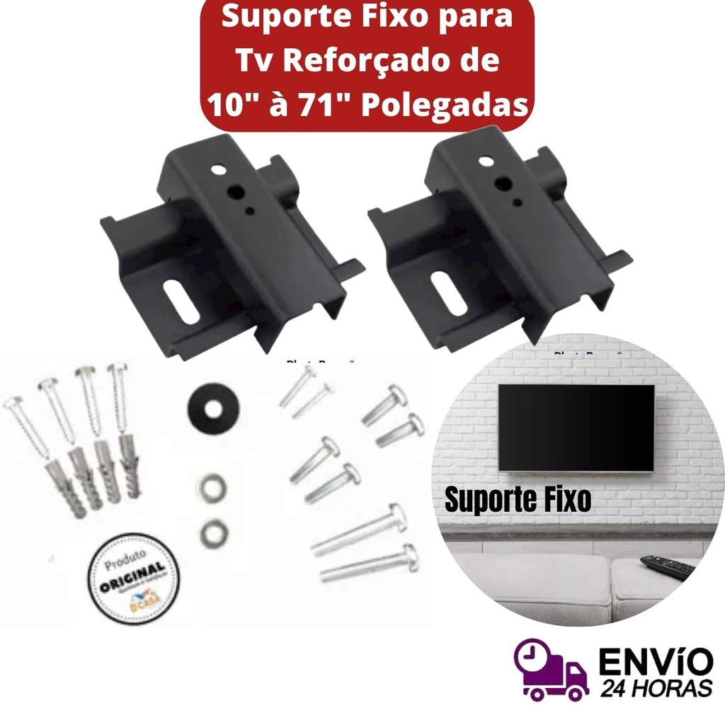Suporte Para Tv Universal Fixo Parede ou Painel de 10" À 71" Polegadas ...