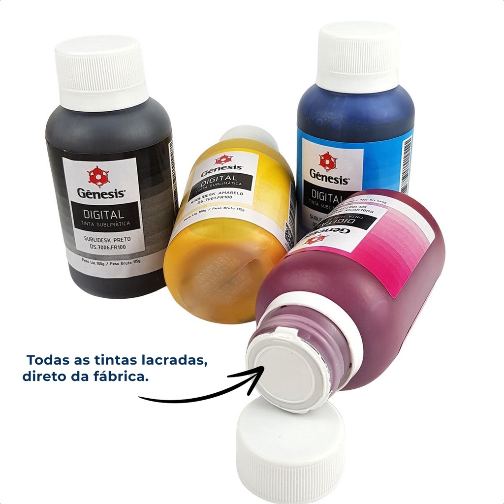 4 Tintas Genesis Original Para Sublimacao 400ml | Shopee Brasil