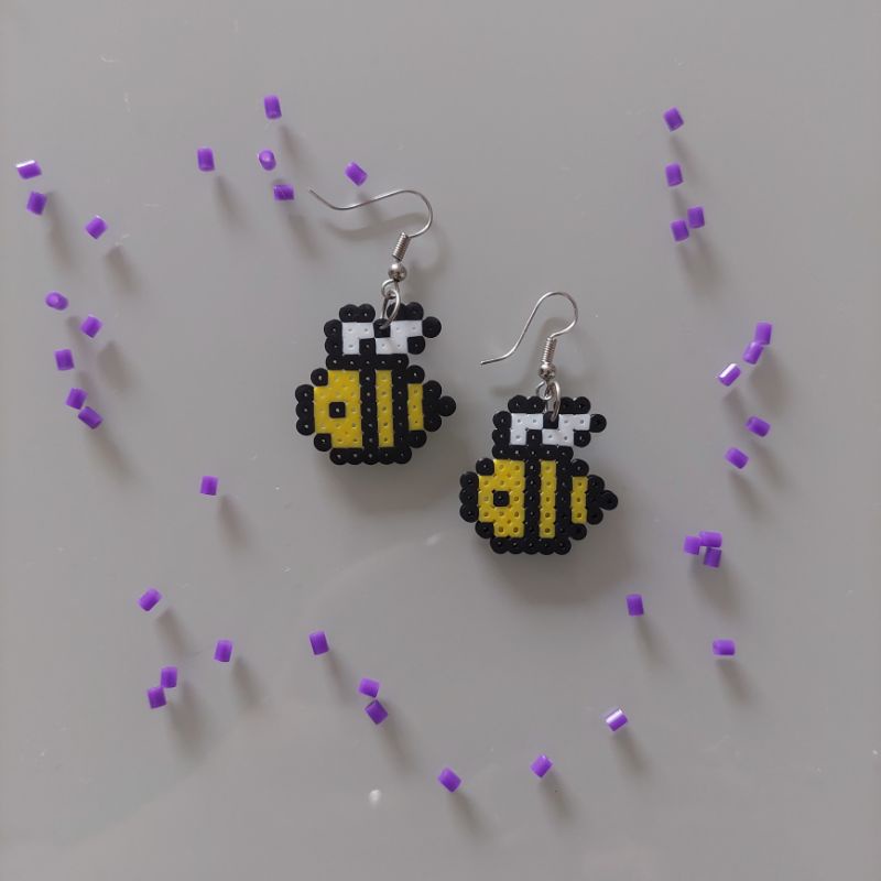 Brinco Abelhas -Pixel Art/Perler beads | Shopee Brasil