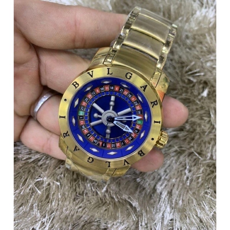 Relógio Cassino Roleta giratória Dourado Aço Masculino | Shopee Brasil