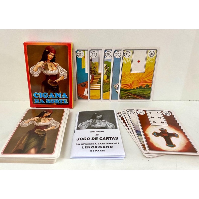 12 Unidades Baralho Cigana Da Sorte Tarot Cigano 36 Cartas Com 1 Manual Explicativo Shopee