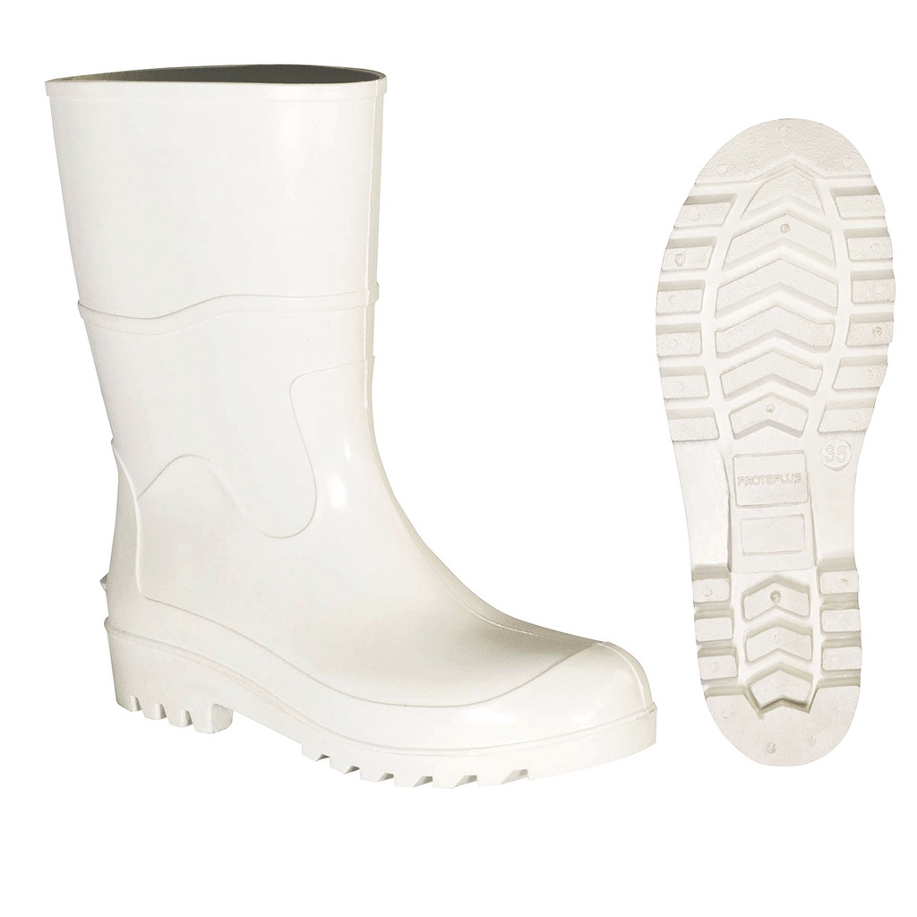 Bota Pvc Branca Com Forro Cano 30 Cm | Shopee Brasil