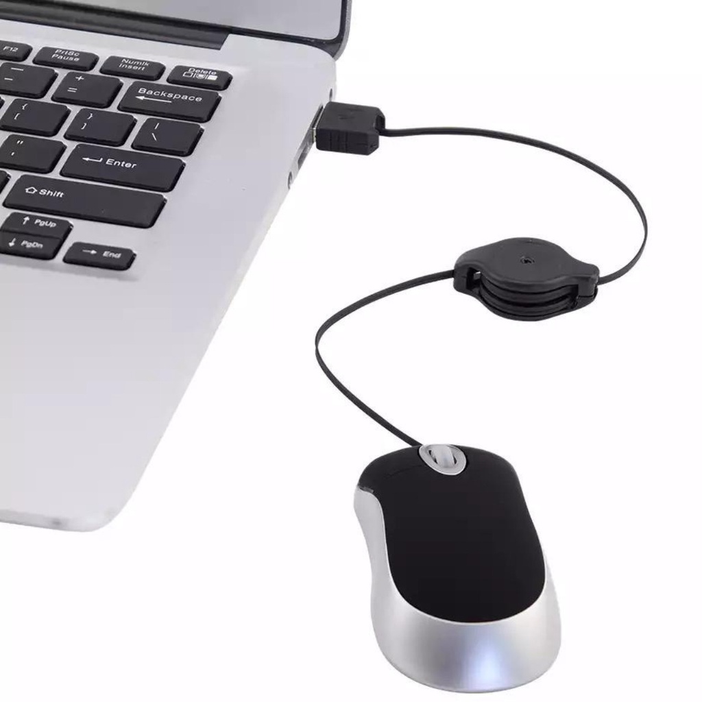 Mouse Retrátil Com Fio USB Mause Óptico Mini Crianças 1600 Computador ...