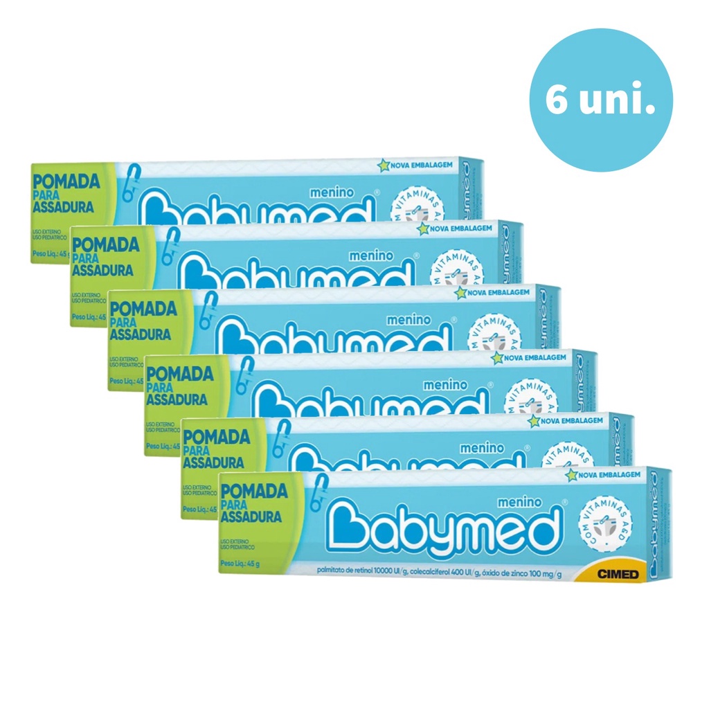 Kit com 6 Pacotes Creme Babymed Pomada Assadura | Shopee Brasil