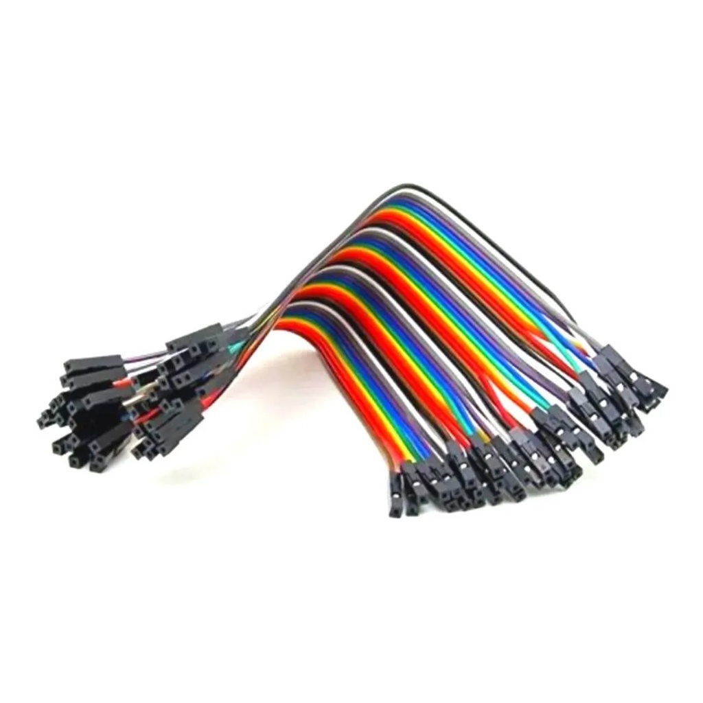 Cabo Wire Jumper 20cm 40 Fios Fêmea-Fêmea Protoboard Arduino | Shopee ...
