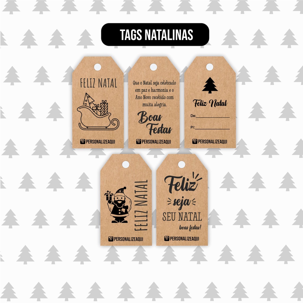 Tag etiqueta natal personalizada em papel kraft | Shopee Brasil