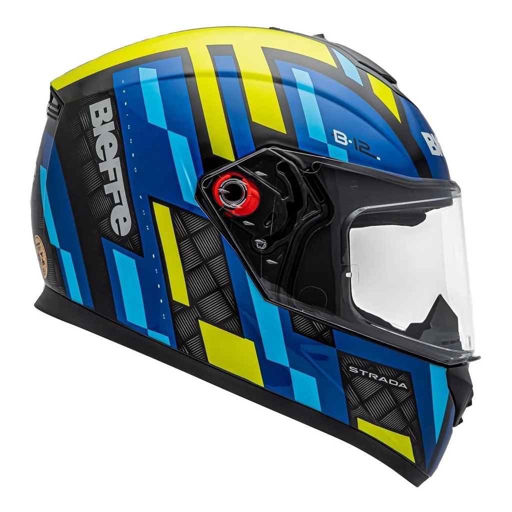 Capacete Moto Bieffe Helmets B12 Strada Preto Azul | Shopee Brasil