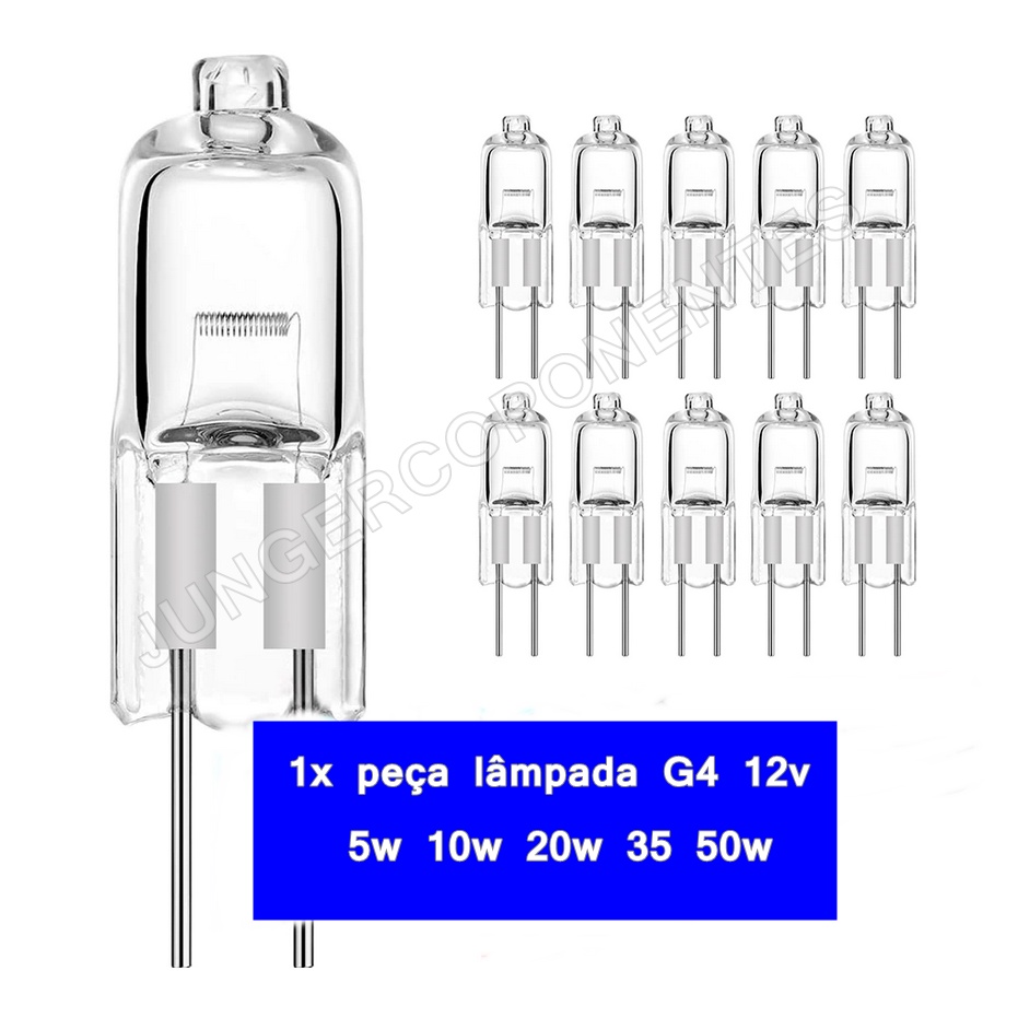 g4 bulbo de halogênio 12v 5w 10w 20w 35 50w g4 lâmpadas de halogéneo ...