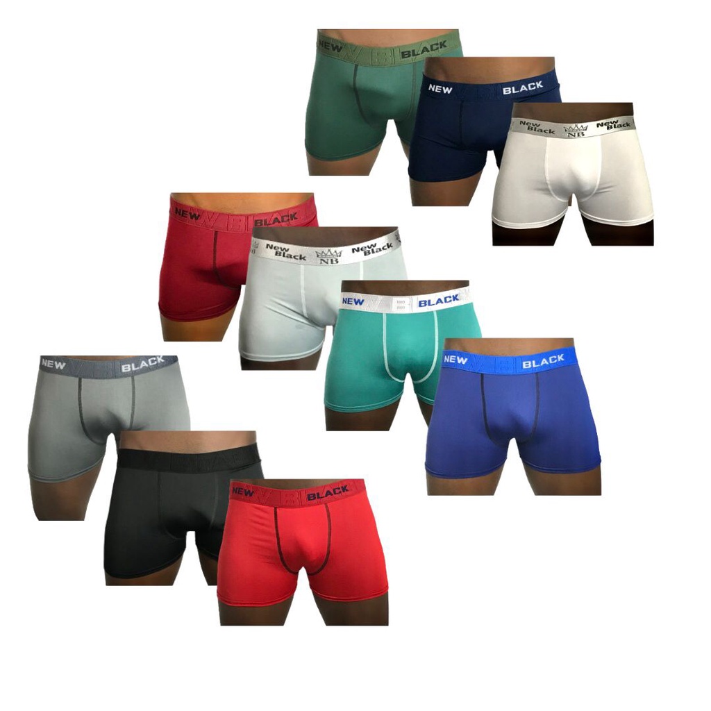 Cueca Coecas Box Boxer Boxe Masculino Kit Com 10 Unidades Lisa | Shopee ...