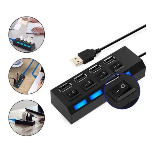 Hub Usb Cabo 4 Portas 2.0 Extensor Adaptador Mouse Teclado | Shopee Brasil