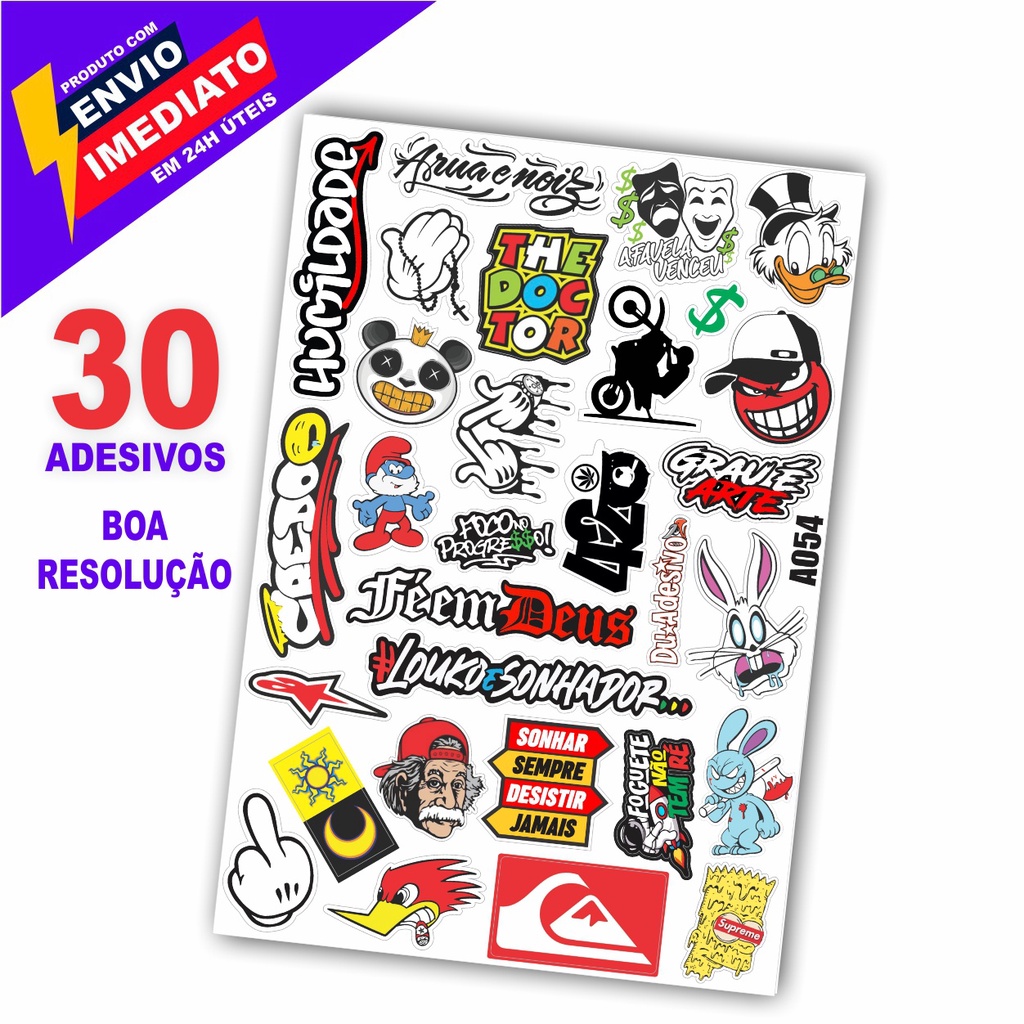 Adesivo De Moto Cartela Kit 30 Unidades | Shopee Brasil