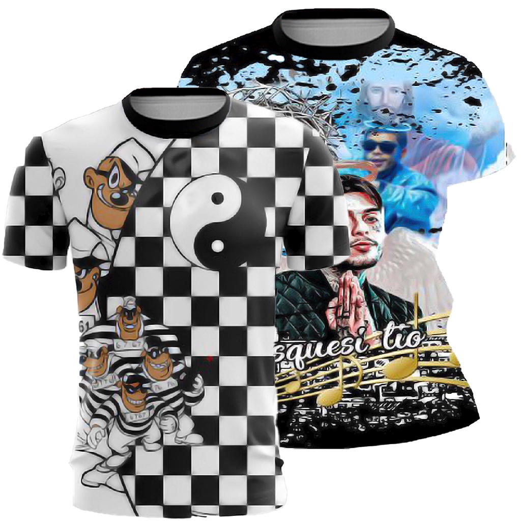 Kit 2 Camiseta De Quebrada Estampada Favela Mandrake Peita Dryfit ...