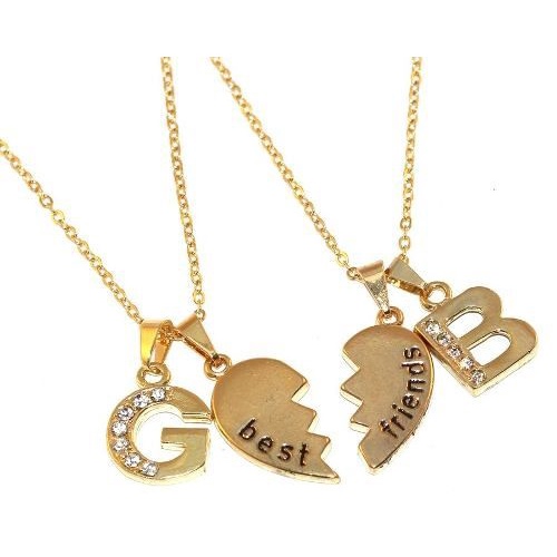 Colar Best Friends Melhores Amigas Com Inicial Folheado 18k | Shopee Brasil