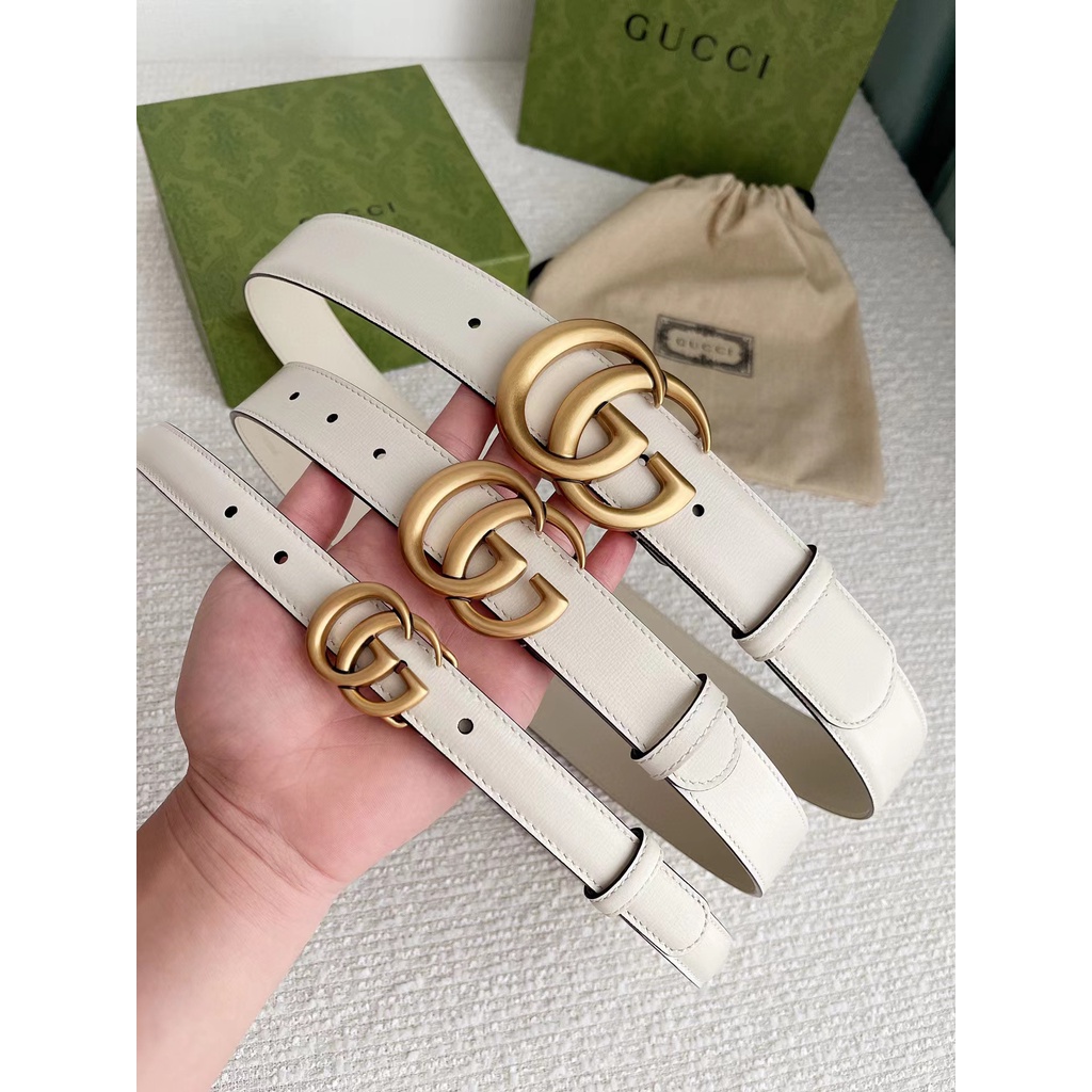 Cinto de moda masculina e feminina de couro branco Gucci marca de luxo ...
