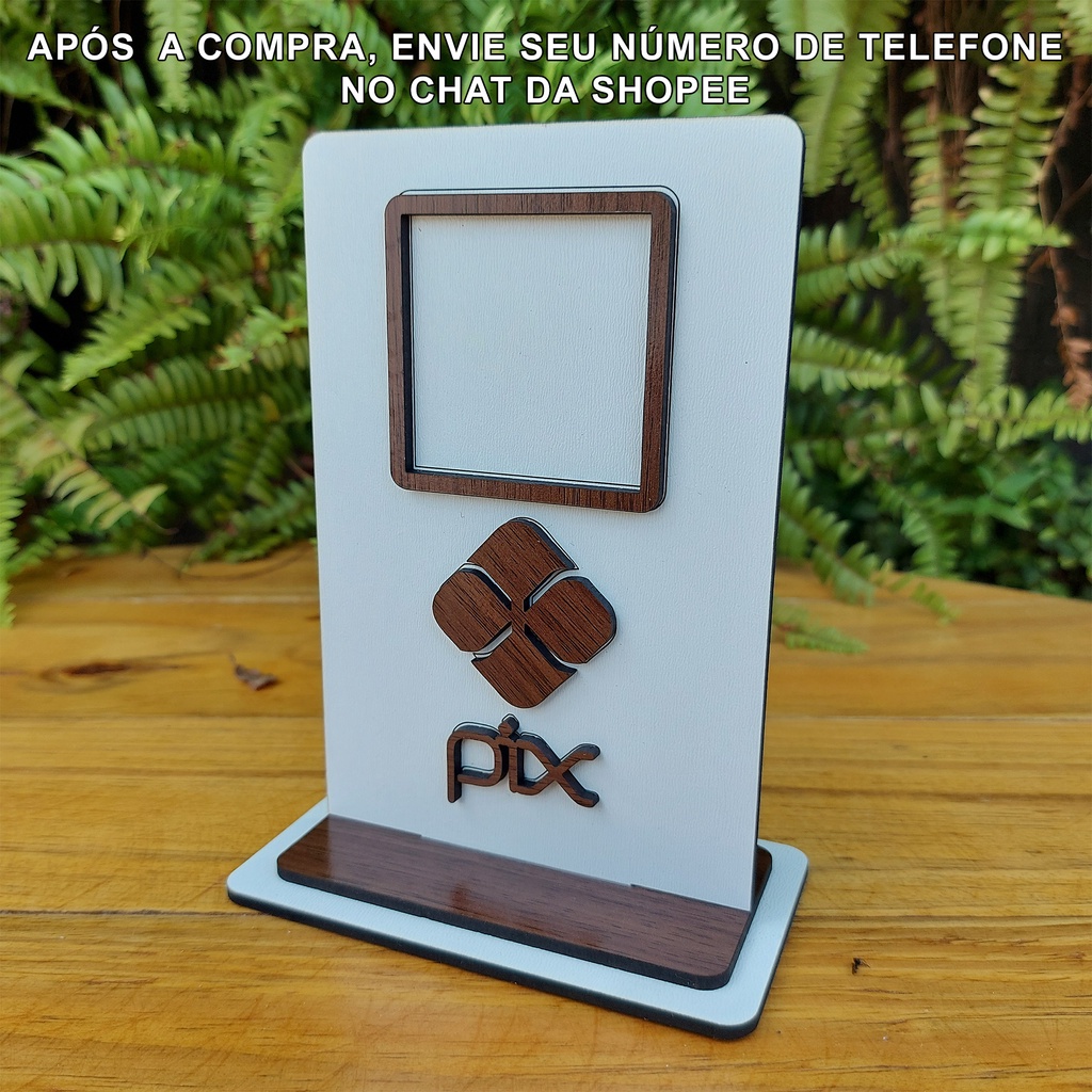 Display / Placa de QR Code Personalizado em Mdf Branco e Mdf Madeira ...