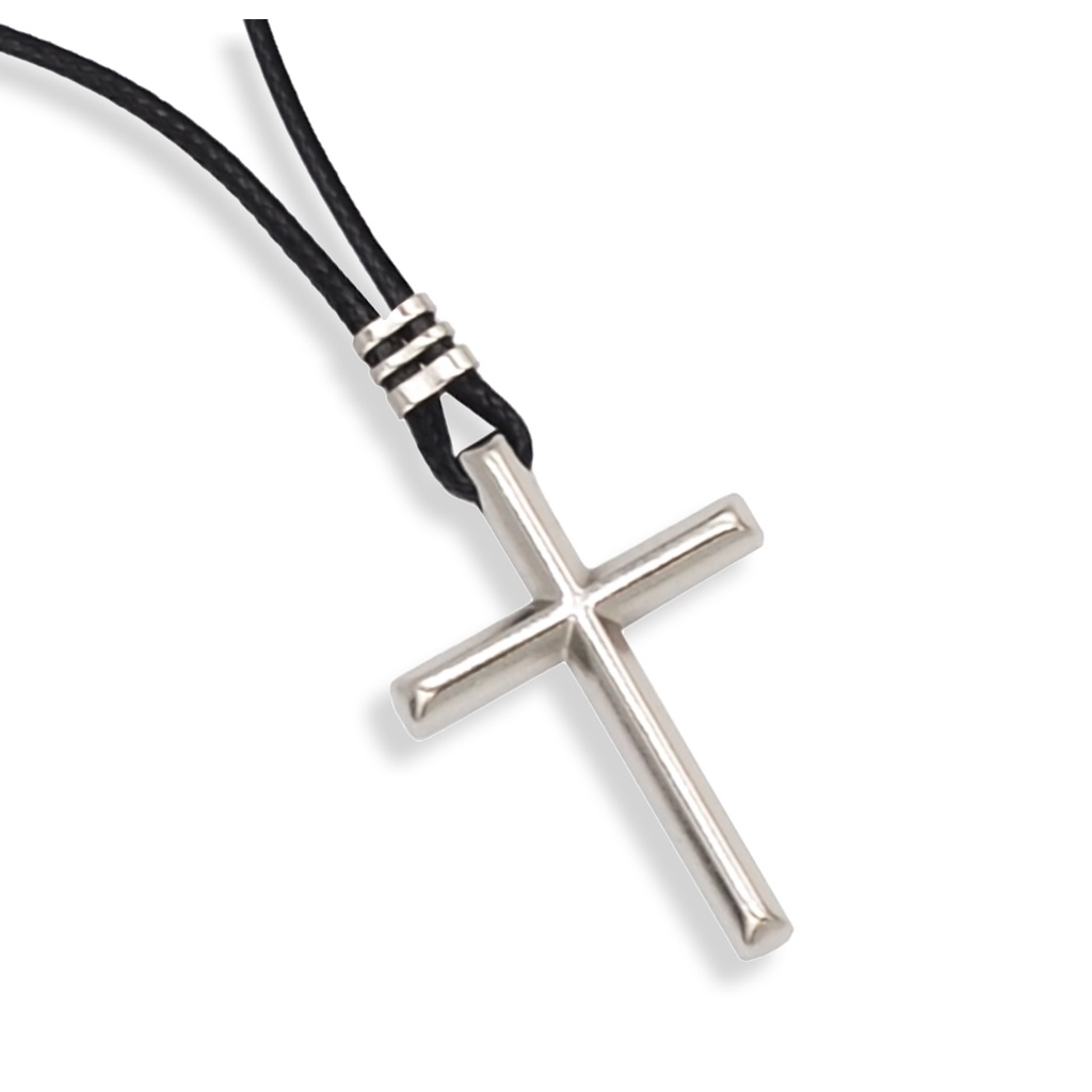 Colar Masculino Cruz Prata Preto Colar Para Homem Pingente Crucifixo ...