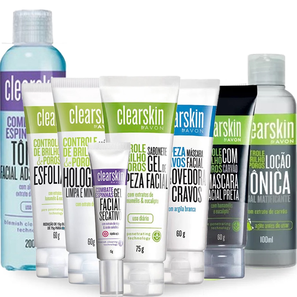 Kit Clearskin Para Pele Tendência A Acne espinhas cravos Avon Clr-002 ...