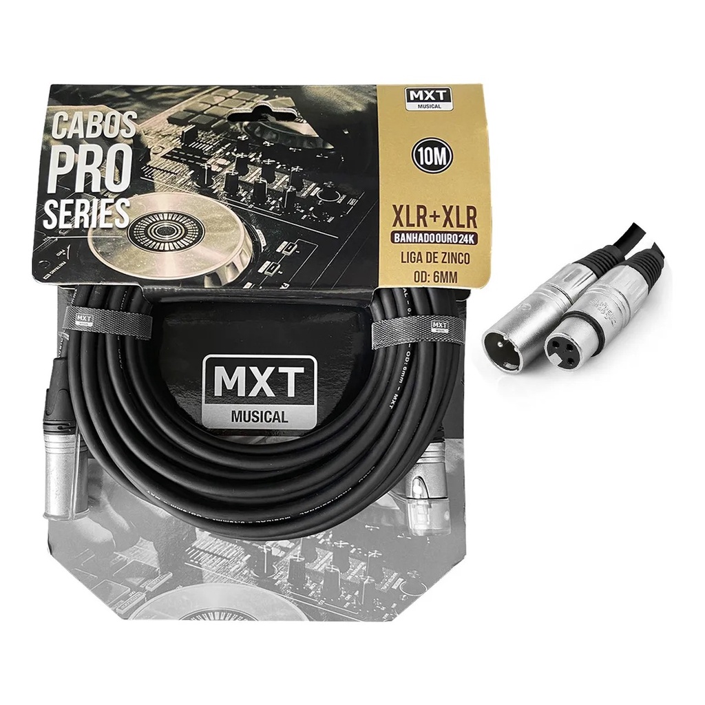 Cabo De Microfone Xlr/xlr Balanceado Mxt Pro Series 10 Metros | Shopee ...