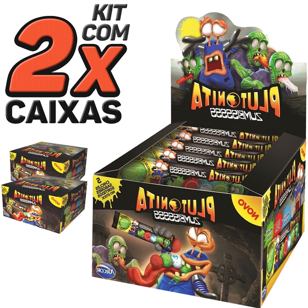 Kit 2 Caixas do Chiclete Plutonita Zumbisss - Arcor | Shopee Brasil