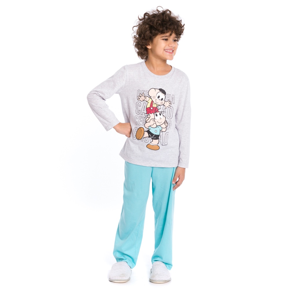 Pijama Infantil Menino Turma da Mônica Brincadeiras | Shopee Brasil