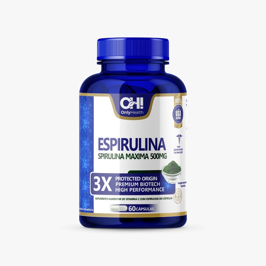 Espirulina Máxima 500mg 60 Cáps | Shopee Brasil