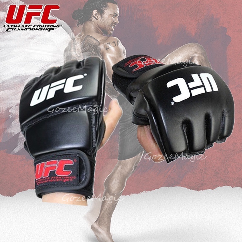 Luvas De Meio Dedo De Boxe Grosso UFC MMA Muay Thai Kickboxing ...