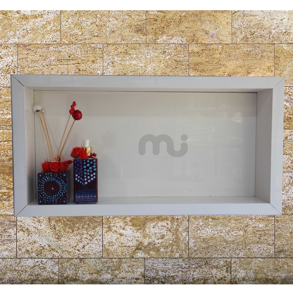 Nicho Porcelanato BRANCO de alto brilho banheiro box porta shampoo ...