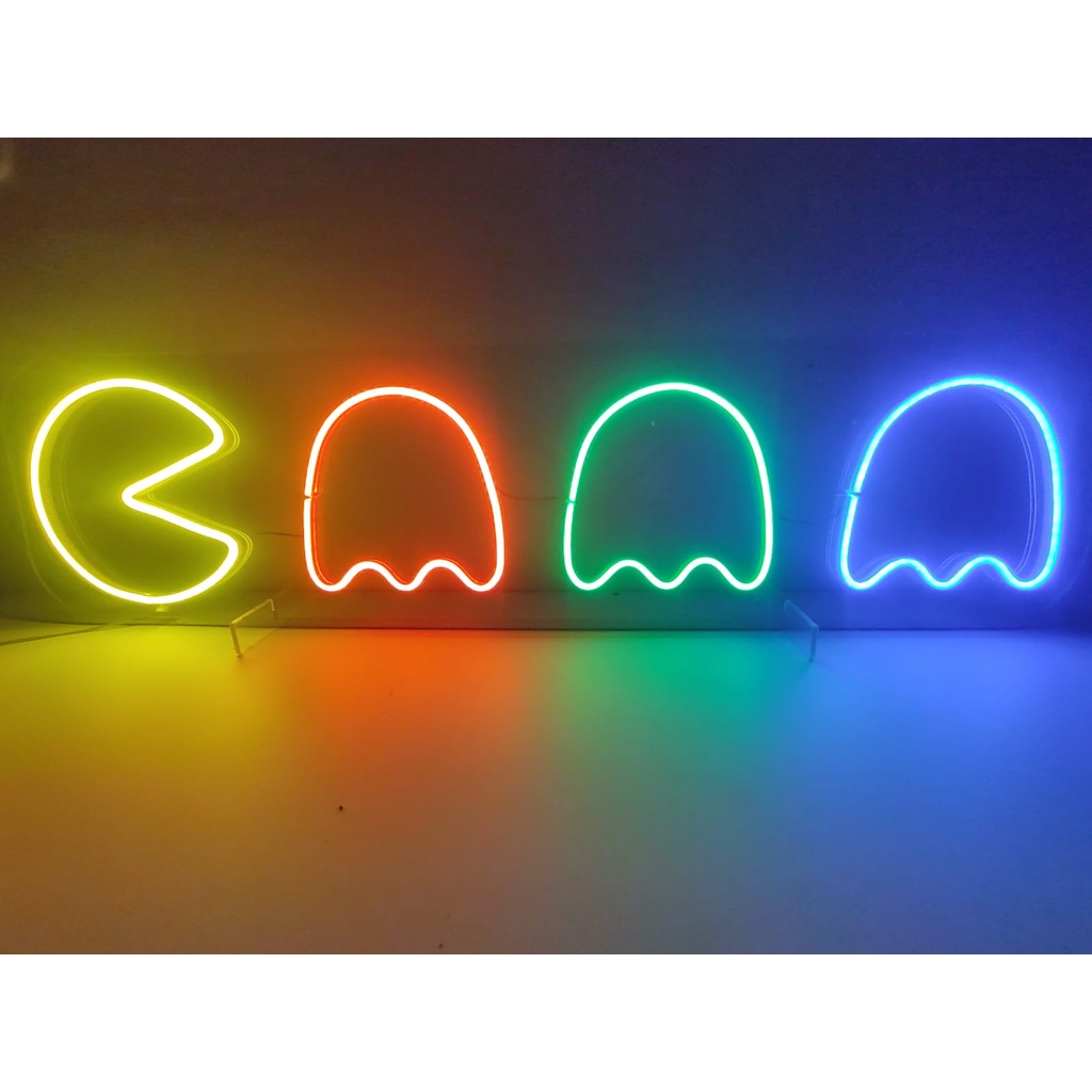 Placa Luminoso Neon De Led - Pac Man 60x15cm | Shopee Brasil