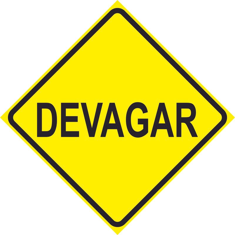 Placa Sinalização Rua Devagar 30x30cm | Shopee Brasil