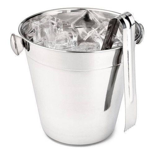 Balde De Gelo + Pegador Inox 1L Para Bebidas Cerveja Champanhe e Vinho ...