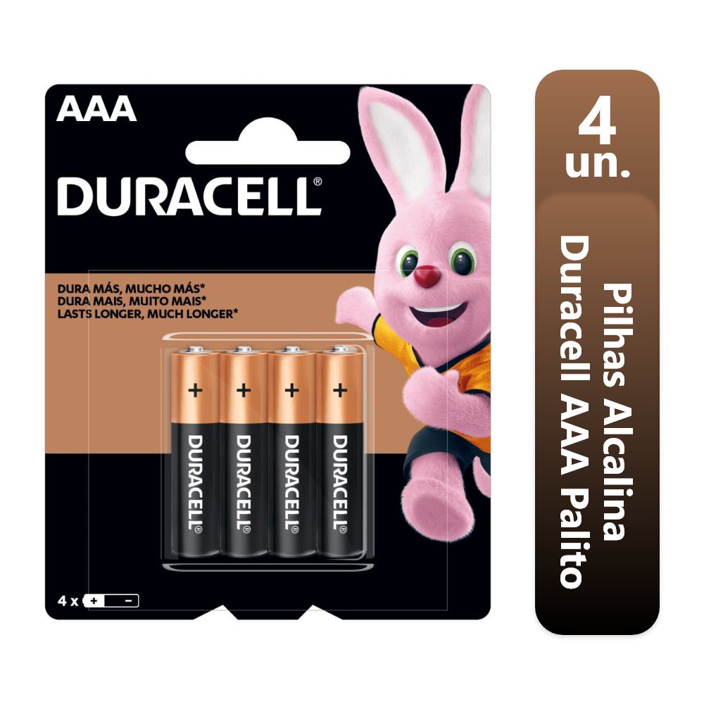 Pilhas AAA Palito Duracell Alcalina Tipo modelo 3A Cilindrico Redonda ...