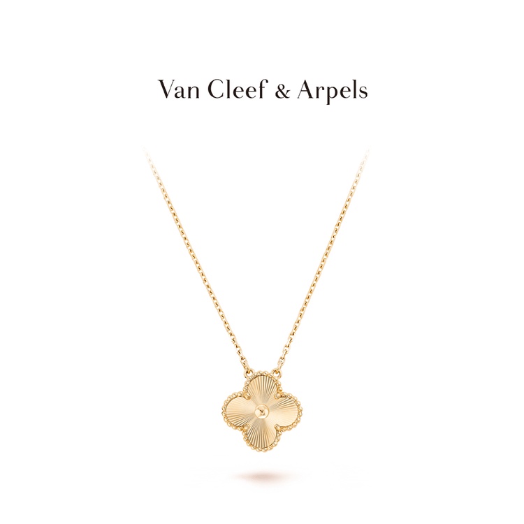 Colar De Ouro Van Cleef & Arpels/VCA Alhambra Quatro Folhas Pingente Da Sorte K Amarelo ...