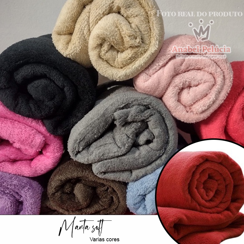 Cobertor manta soft casal 1,80 x 2,00 super quentinha varias cores ...