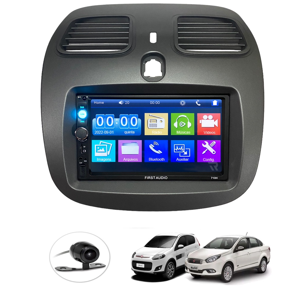 Kit Central Multimidia DVD 2 Din Mp5 Fiat Grand Siena Palio Sporting Grafite | Shopee Brasil