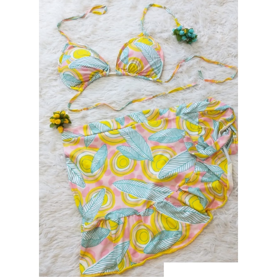 Kit Praia 3 peças biquíni | Shopee Brasil
