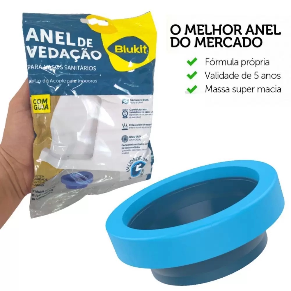 Anel De Vedação Para Vaso Sanitário Emborrachado Com Guia - Blukit ...