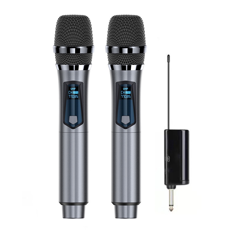 Microfones Sem Fio Microfone Dinâmico De Mão Simples/Duplo UHF Com ...