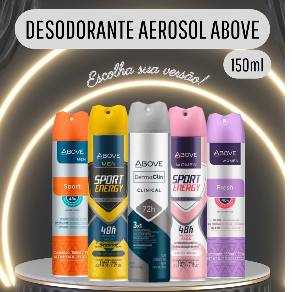 Desodorante Antitranspirante Aerosol ABOVE 150ml | Shopee Brasil