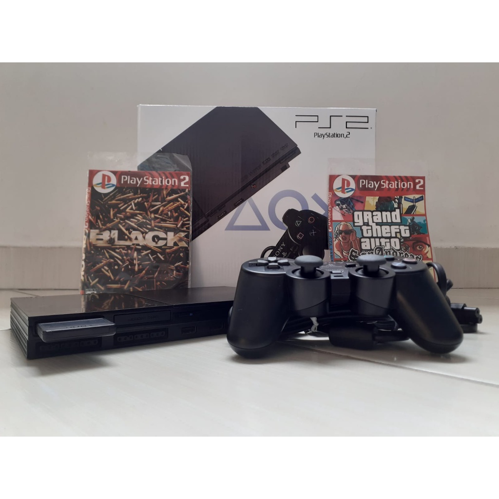 PS2 Console Playstation 2 2 Controles Caixa Jogos Shopee Brasil