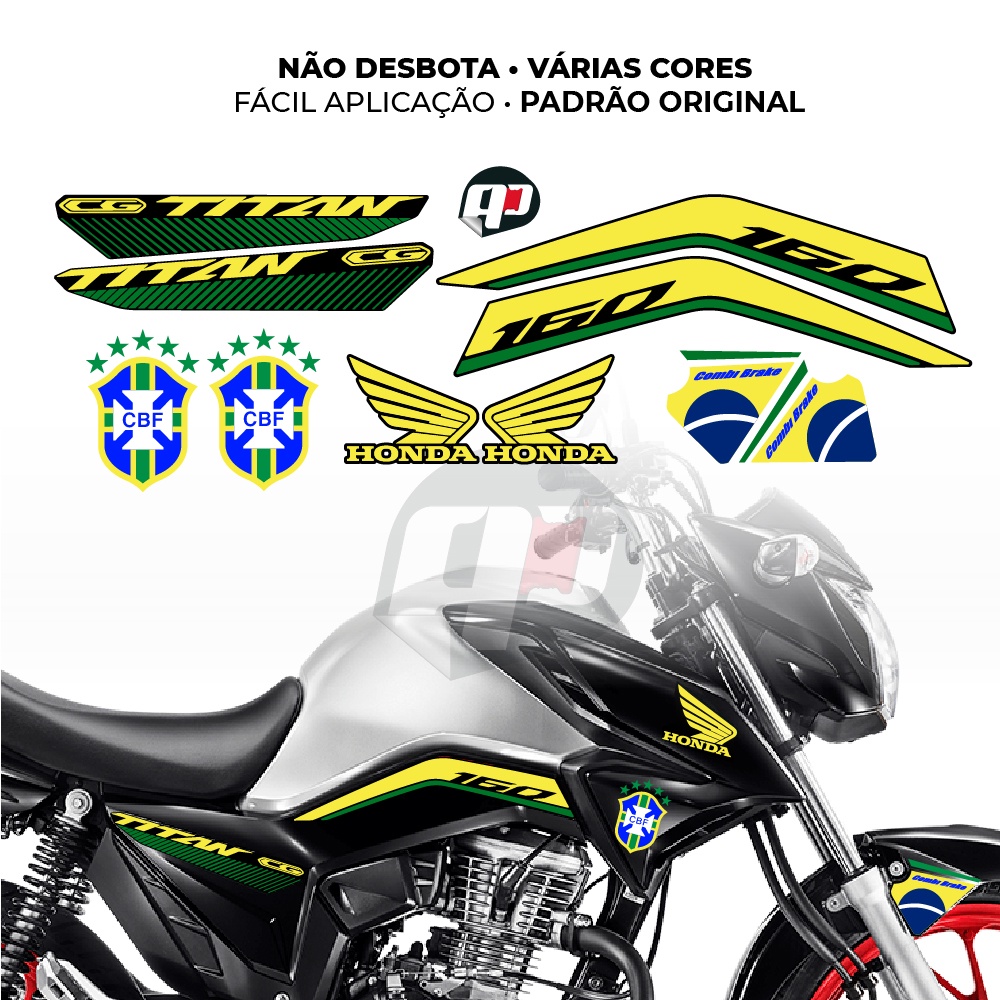 Kit Adesivos/Faixas HONDA TITAN 160 - BRASIL/COPA | Shopee Brasil