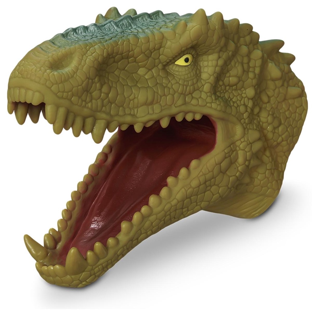 Cabeça Dinossauro Verde Tirano Rex Fantoche Adijomar | Shopee Brasil