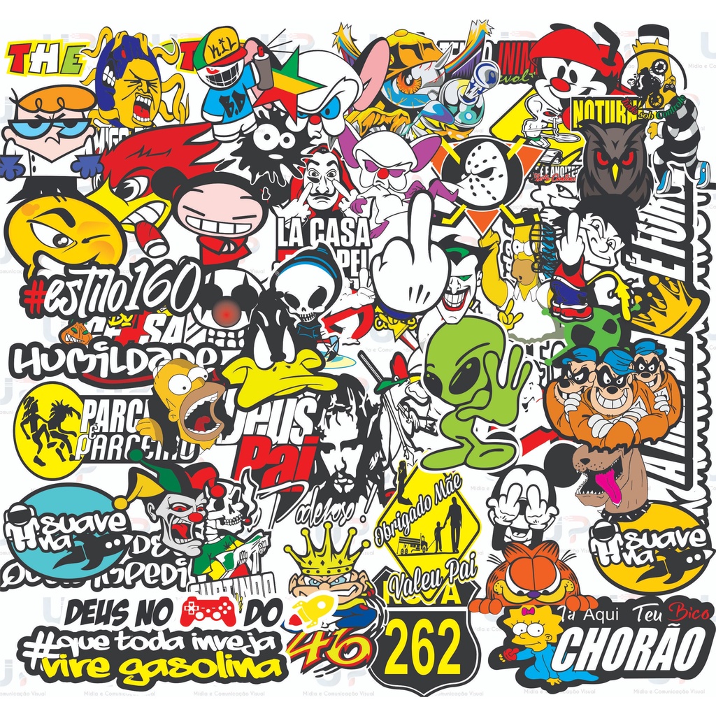 Kit 8 Cartelas De Adesivos Carro Moto Caminhão Bike | Shopee Brasil