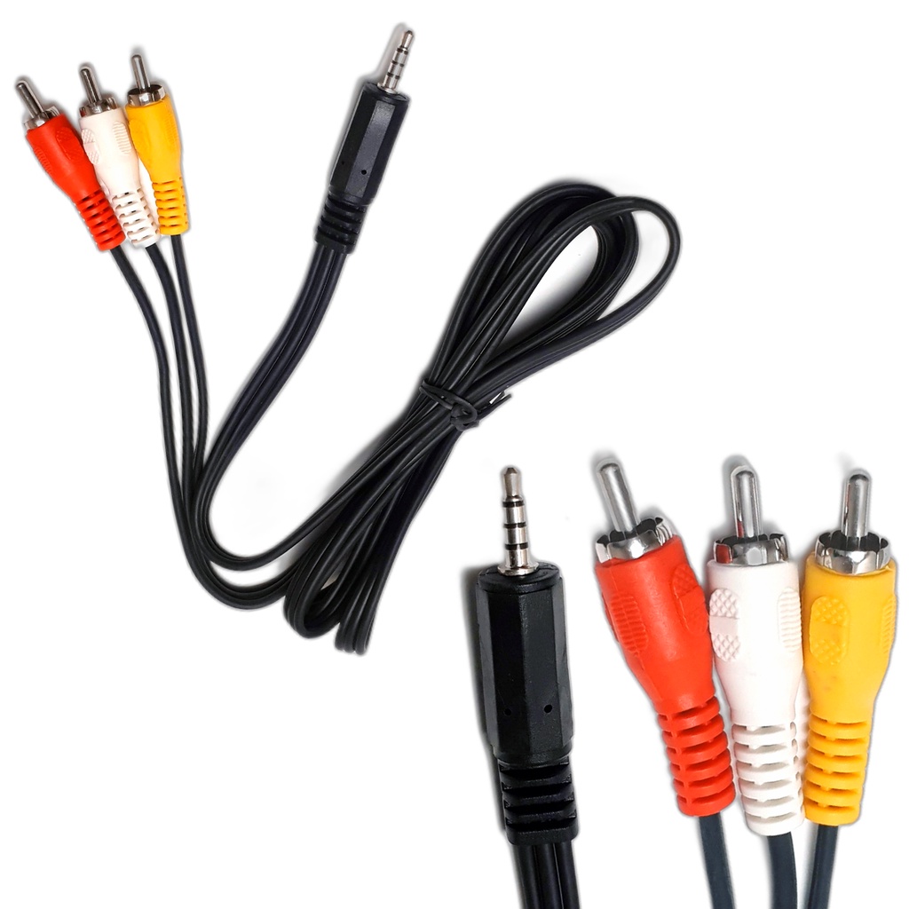 Cabo P2 para Rca Audio Video Tv Receptor P3 AV IN Dvd Macho 3 Rca 1,5 m ...