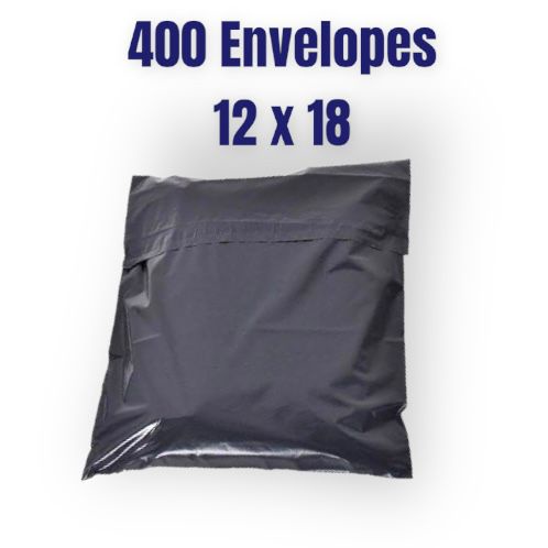 400 Envelope De Segurança Plástico 12X18 400 Embalagem Cinza Correio ...
