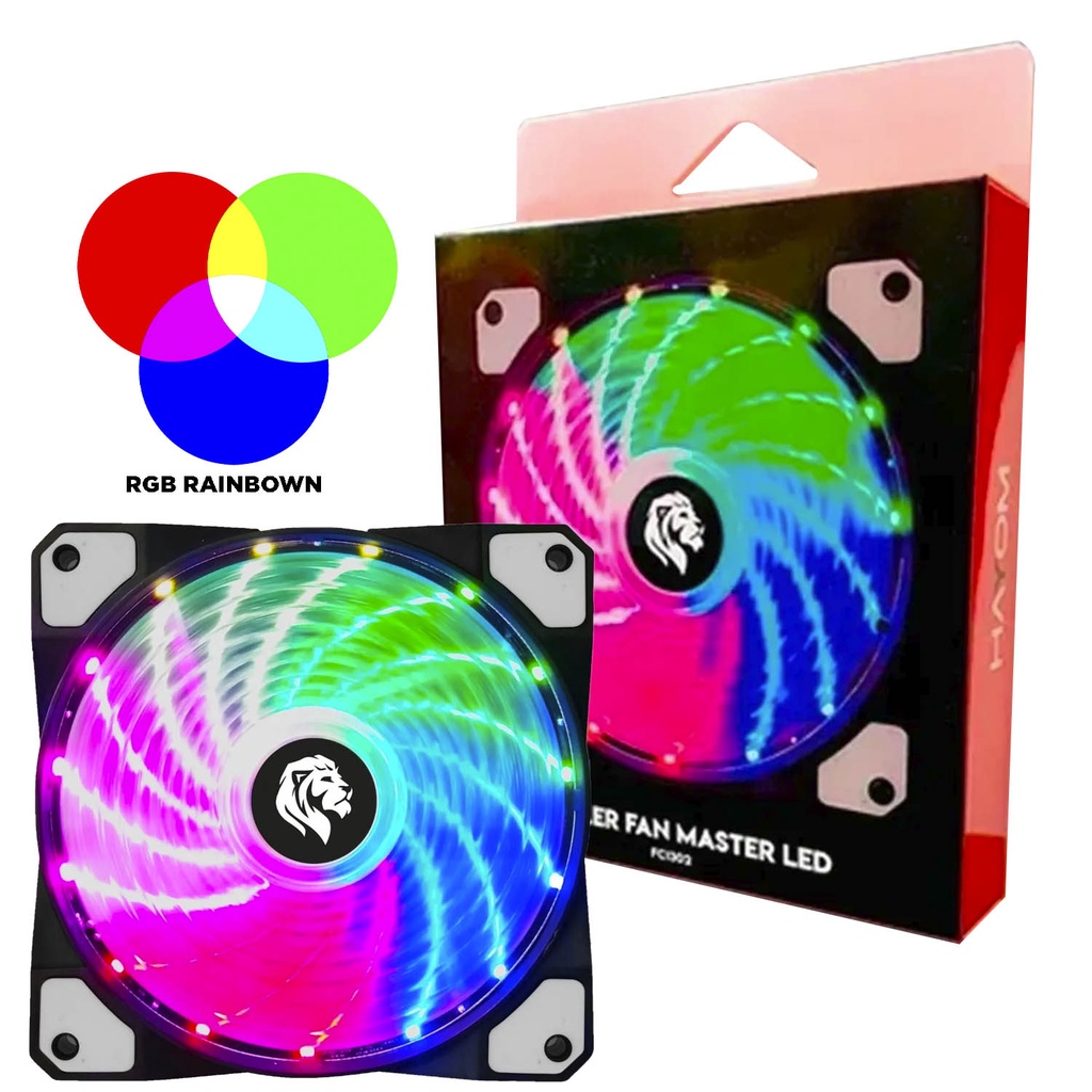 Cooler Fan Led Rgb Gamer Hayom FC1302 120mm Silencioso | Shopee Brasil