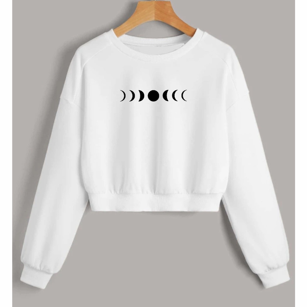Blusa Cropped Feminino Moletom Premium Fases da lua | Shopee Brasil